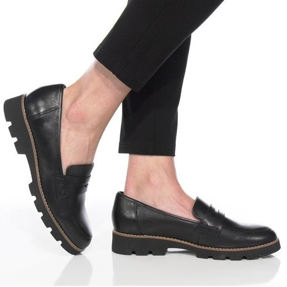 Vionic | Shoes | Vionic Black Cheryl Ii Nappa Leather Slip On Loafer ...